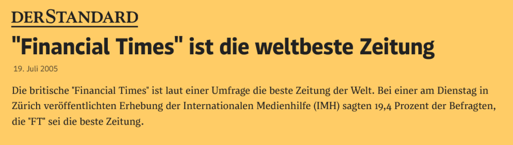The Top Ten of world's best newspapers - IMH Service