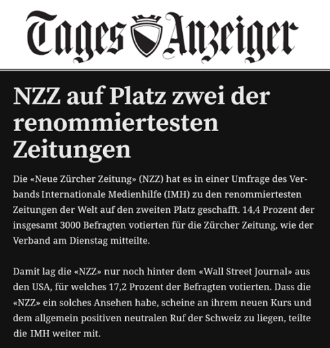 The Top Ten of world's best newspapers - IMH Service